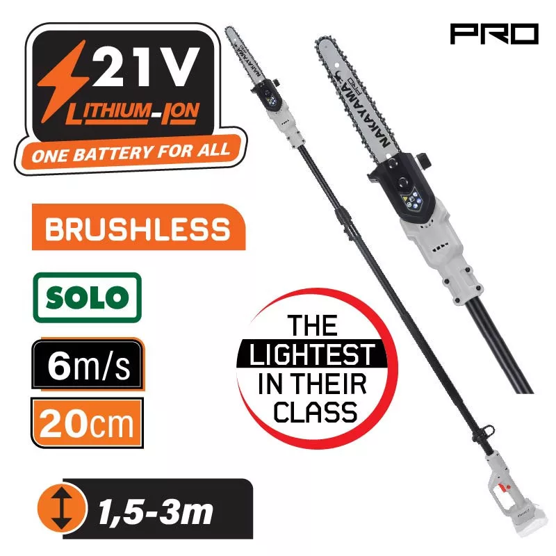 NAKAYAMA PRO fierăstrău telescopic cu acumulator 21V, bară 2